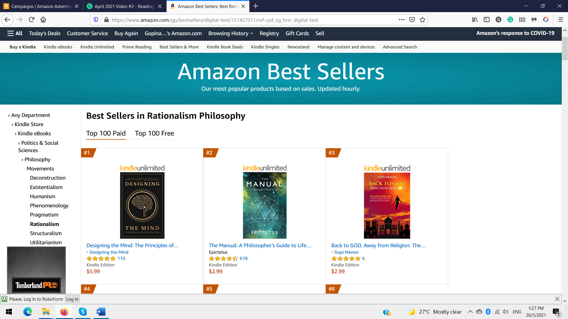Delighted to make Amazon #1 Bestseller List - Gopi Menon - Author